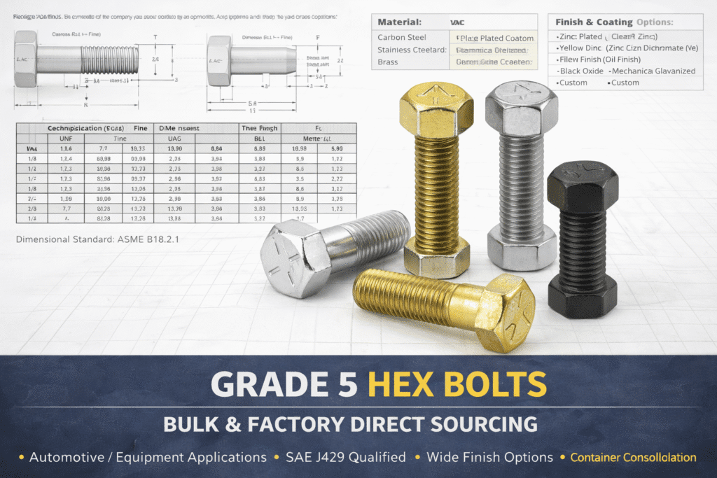 Grade 5 Hex Bolts – Bulk & Factory Direct Sourcing - Offshore Milling ...