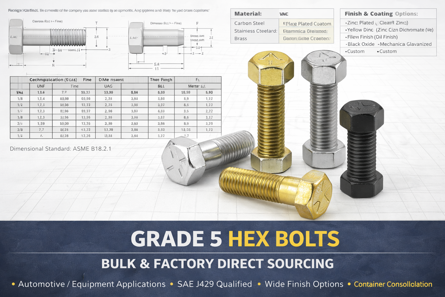 Grade 5 Hex Bolts – Bulk & Factory Direct Sourcing - Offshore Milling ...